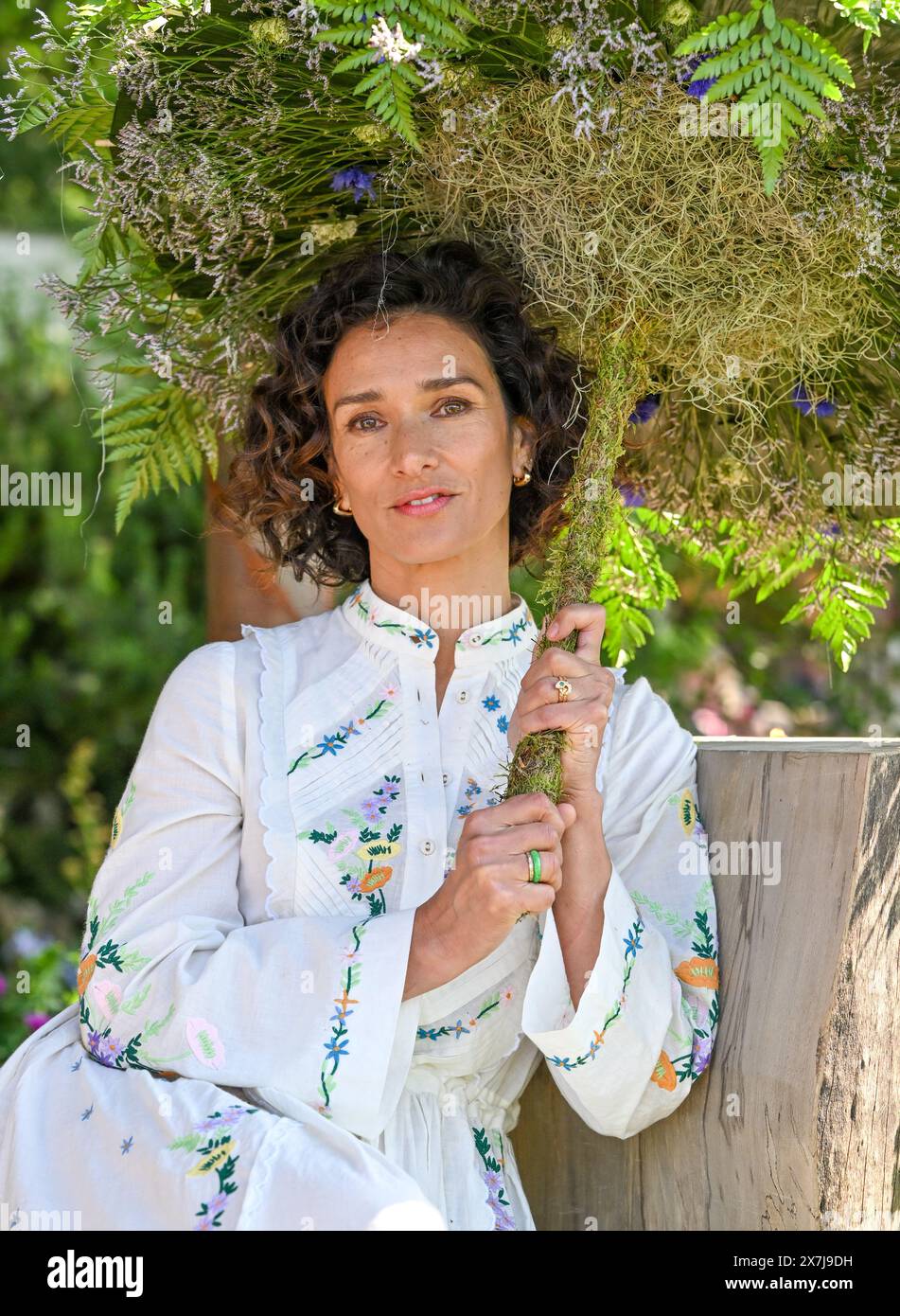 London, UK. 20th May, 2024. Indira Varma in the Water Aid Garden at the ...