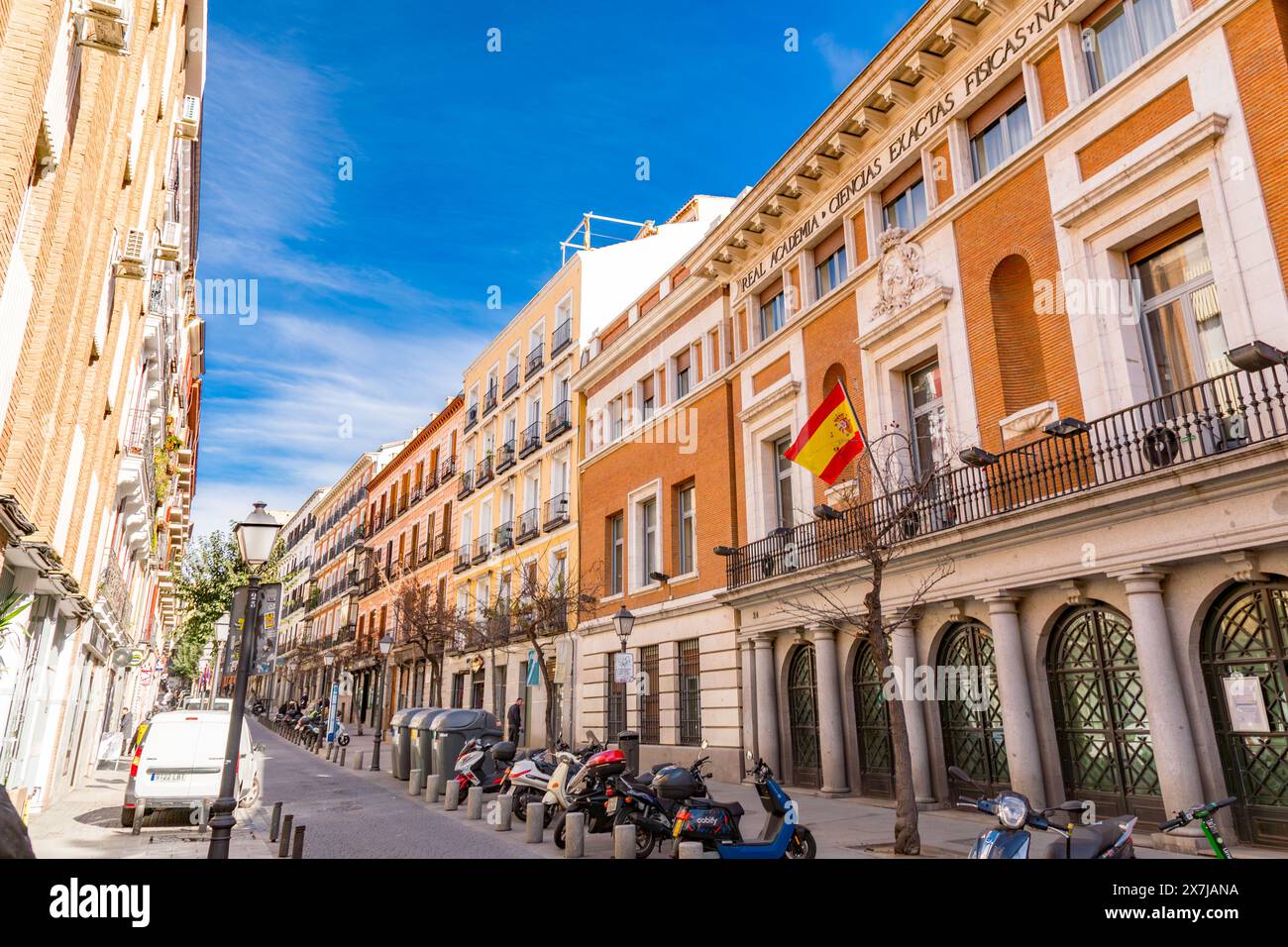 Madrid, Spain - FEB 16, 2022: Generic architecture and street view from ...
