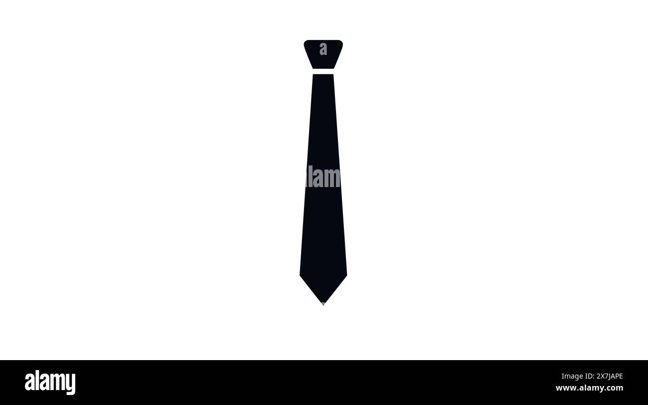Tie Icon. Vector flat editable black and white illustration of a tie ...