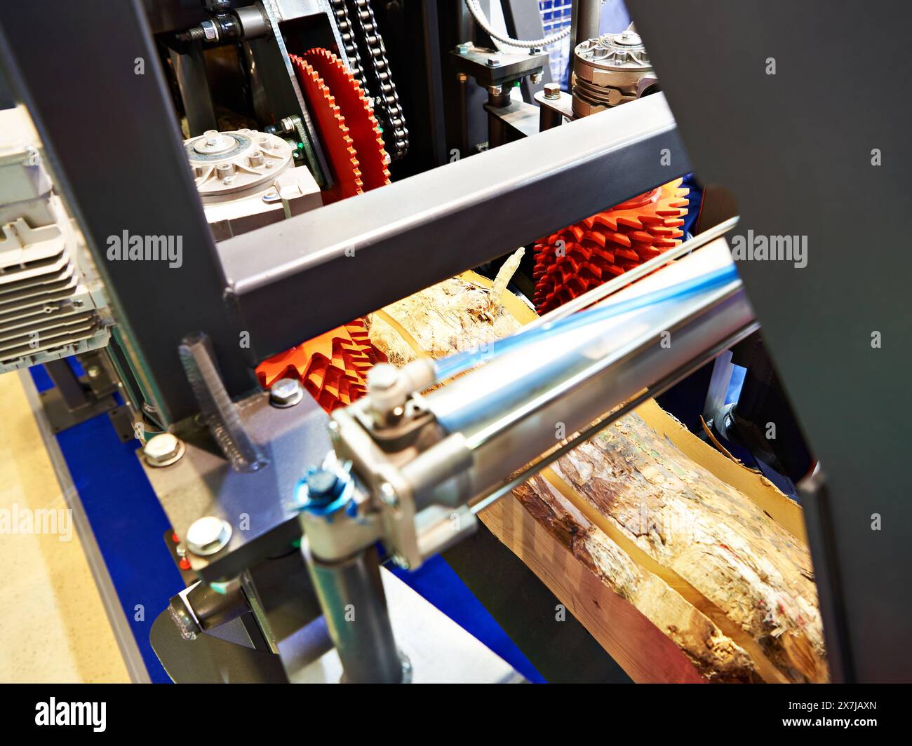 Log sawing machine, lumber machine Stock Photo - Alamy