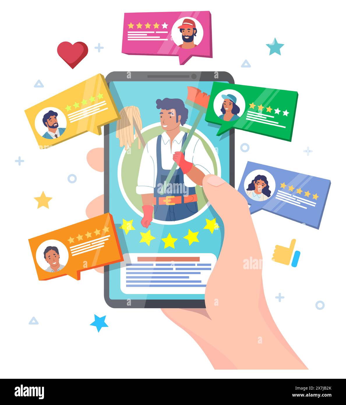 Cleaning service ranking and customer review vector illustration Stock ...