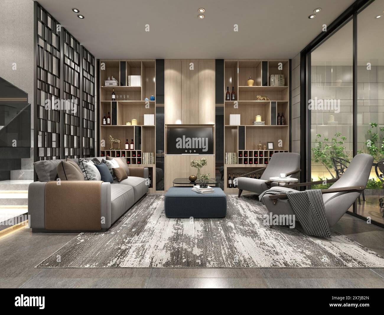 3d render small business interior Stock Photo - Alamy