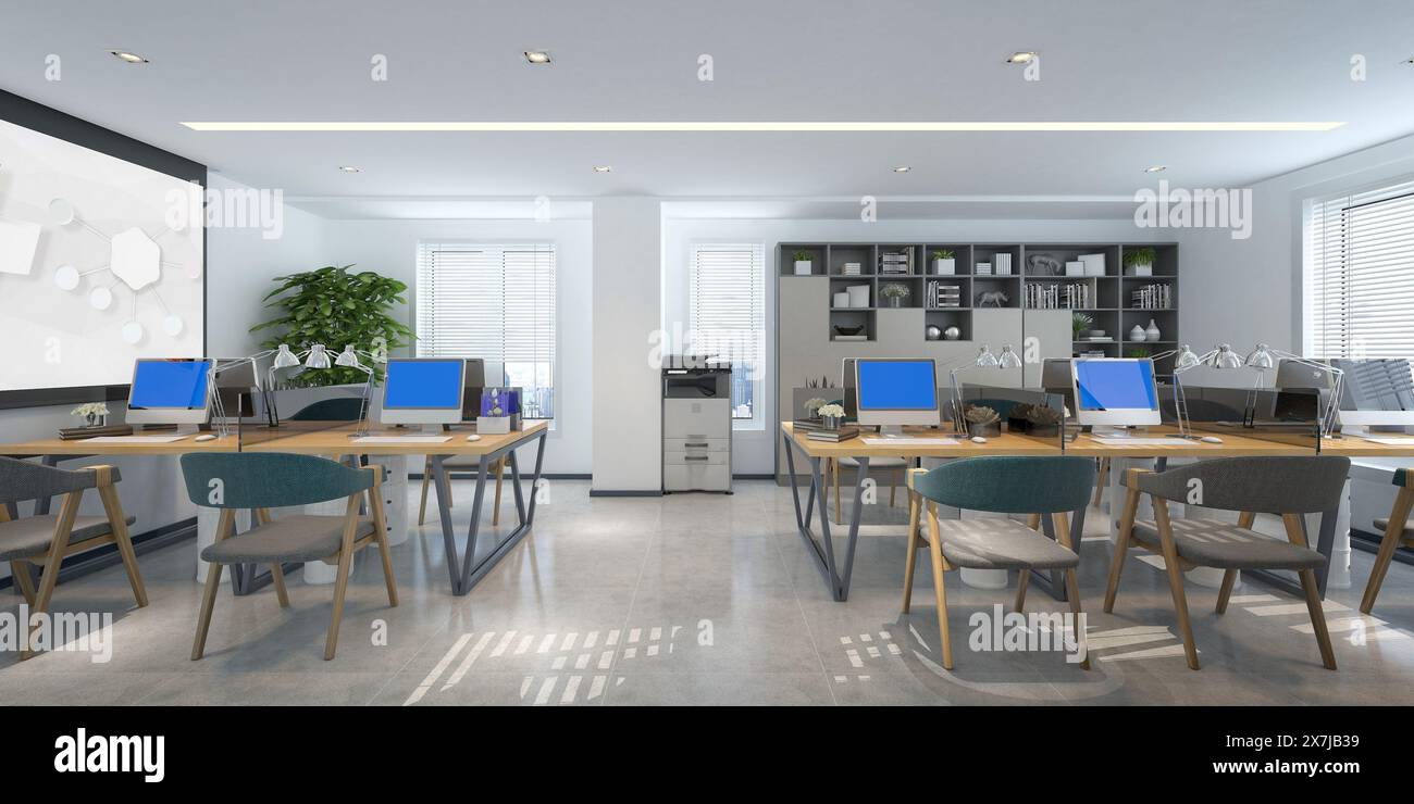 3d render small business interior Stock Photo - Alamy