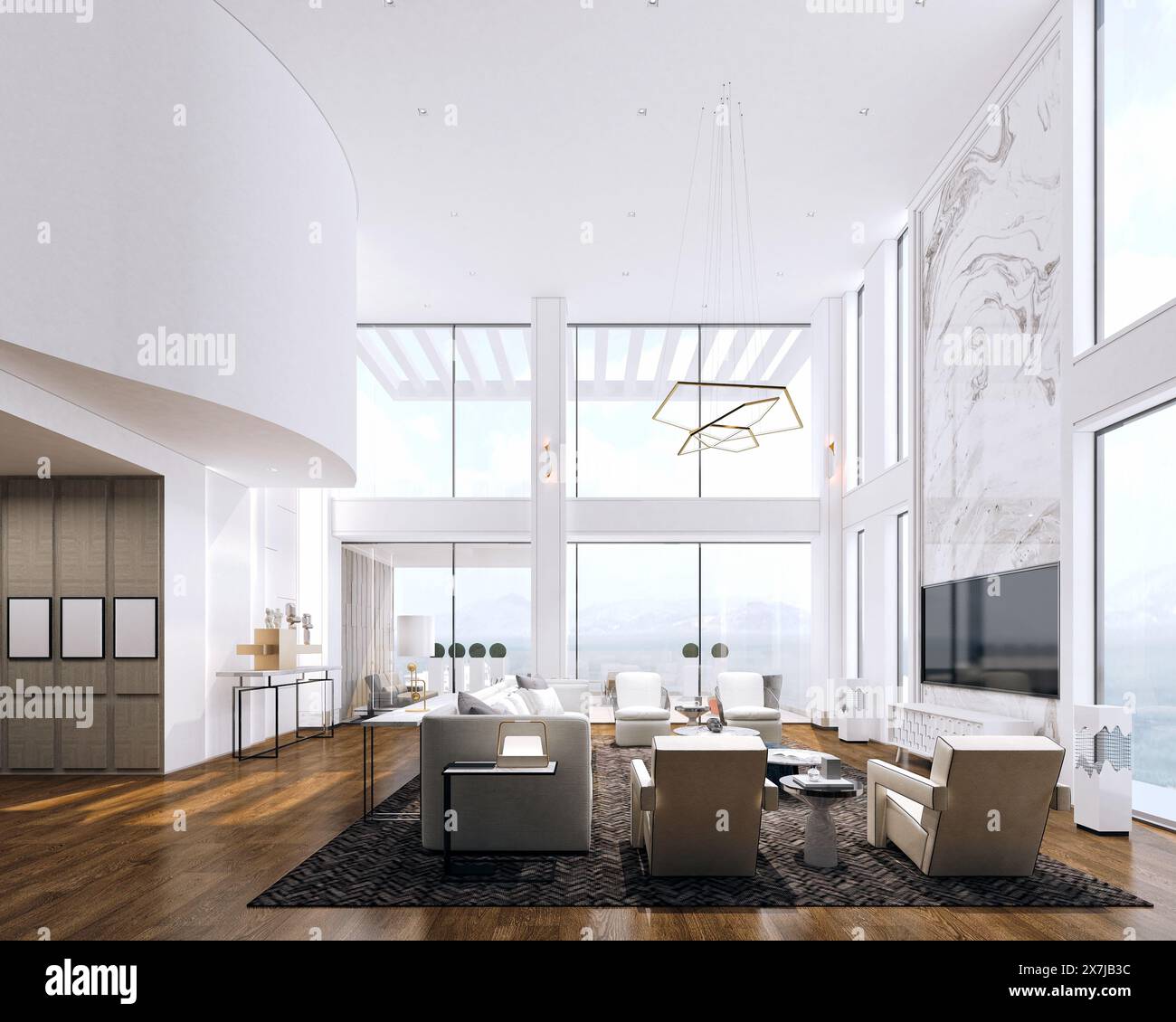 3d render small business interior Stock Photo - Alamy