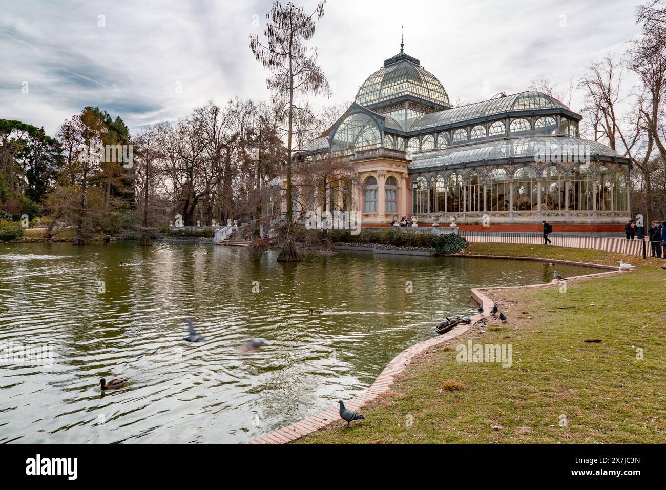 Madrid, Spain - FEB 16, 2022: El Palacio de Cristal, The Glass Palace ...