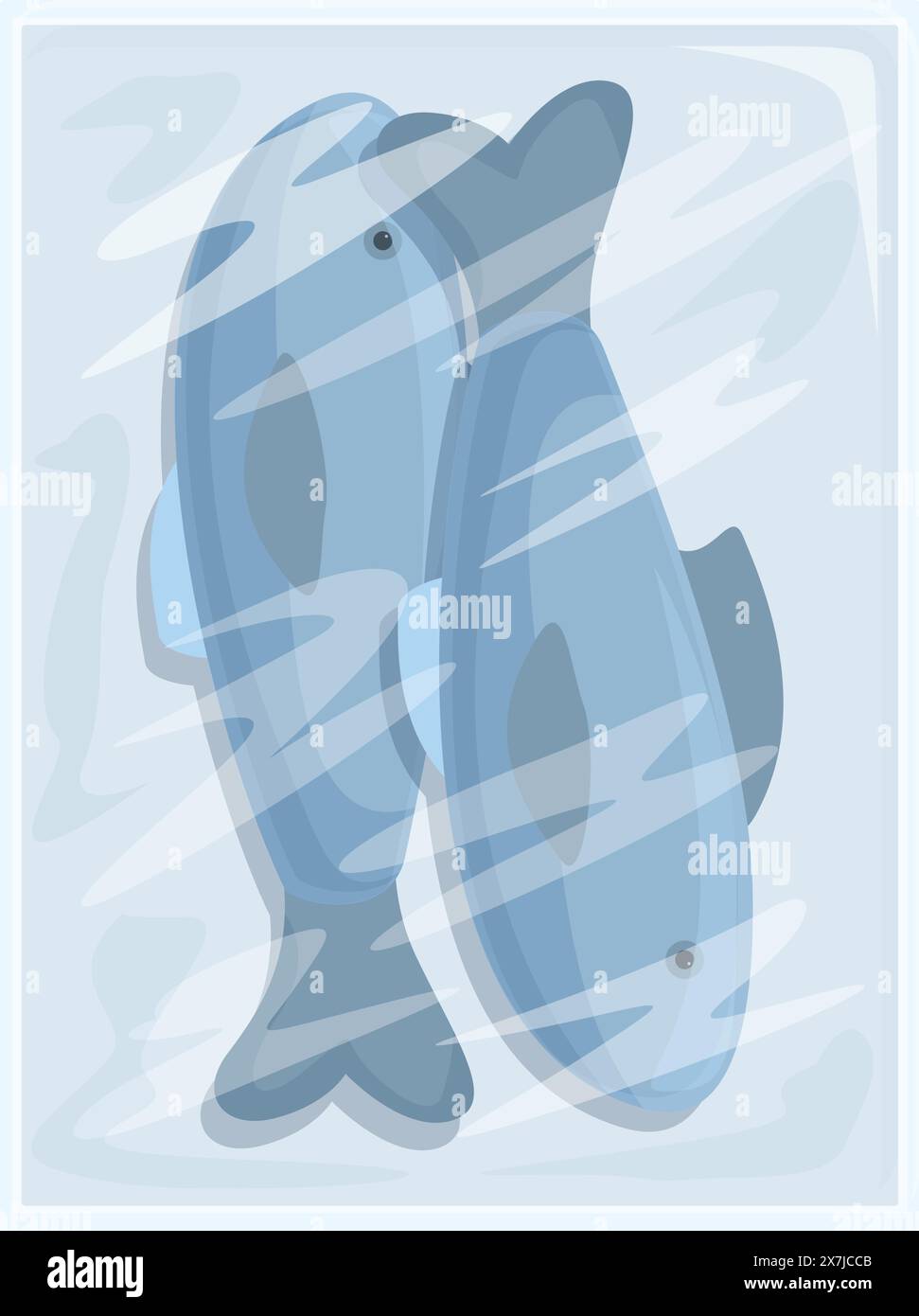 Vector illustration of stylized fish design with watercolor texture ...