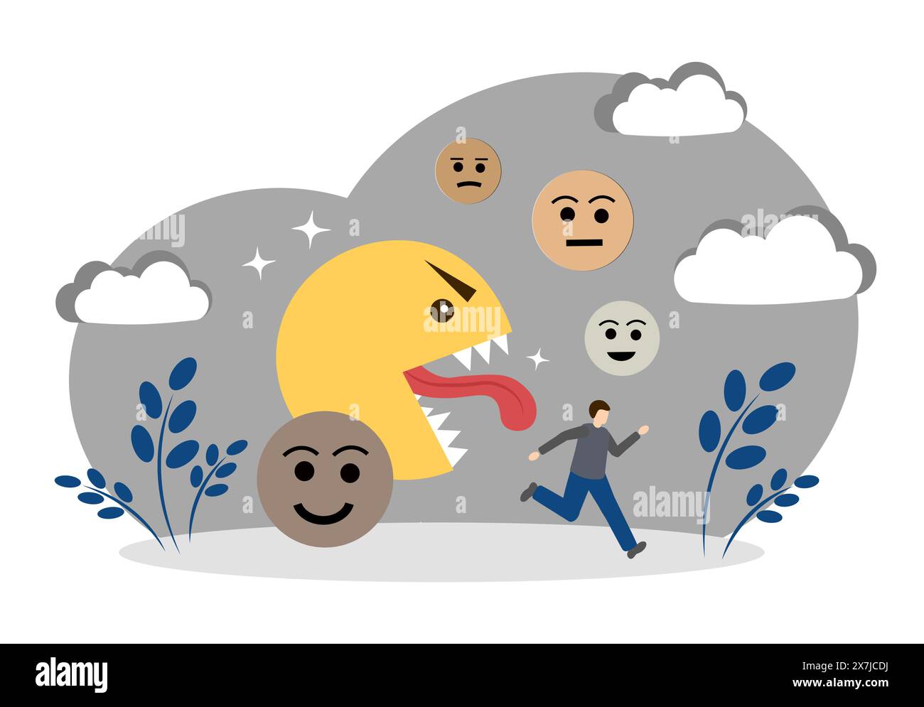 Emotional state. Stress situation, fears and phobias, stress. Mental ...