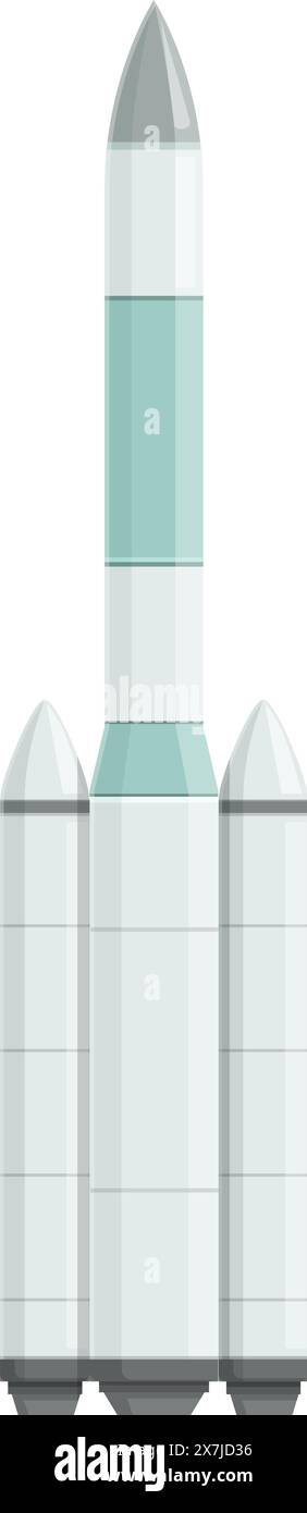 Flat vector design of a space launch vehicle against a white background ...