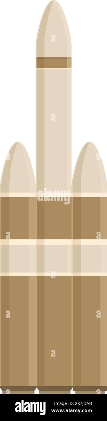 Cartoon rocket bullets illustration with vector military design and ...