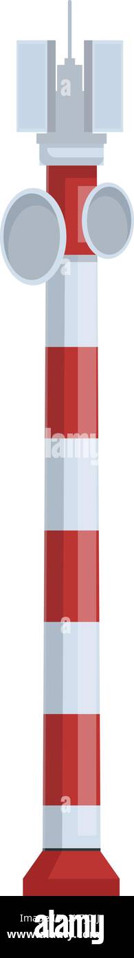 Vector graphic of a stylized red and white lighthouse on a clear ...