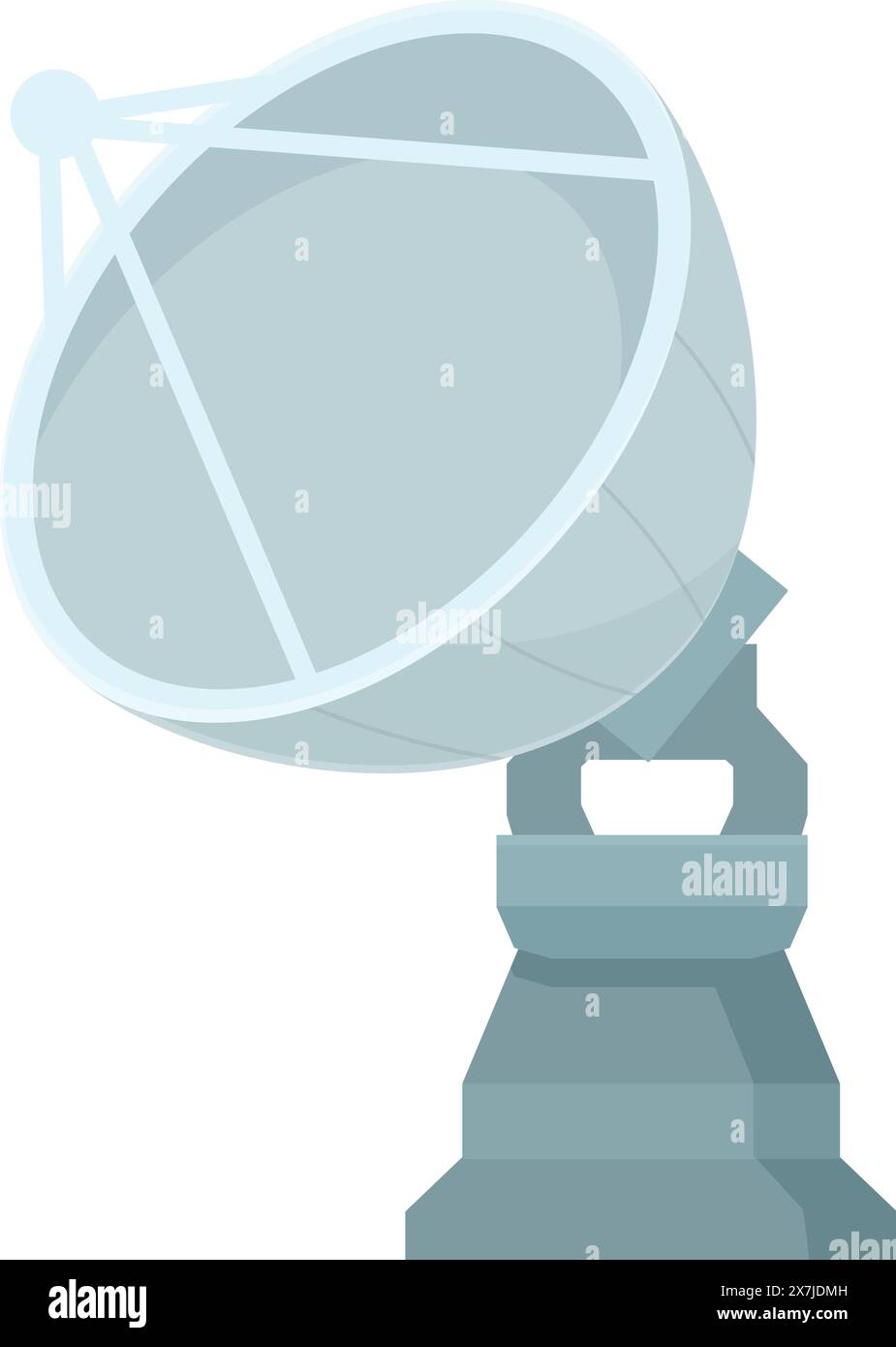 Illustrated cartoon satellite dish with flat design and modern ...