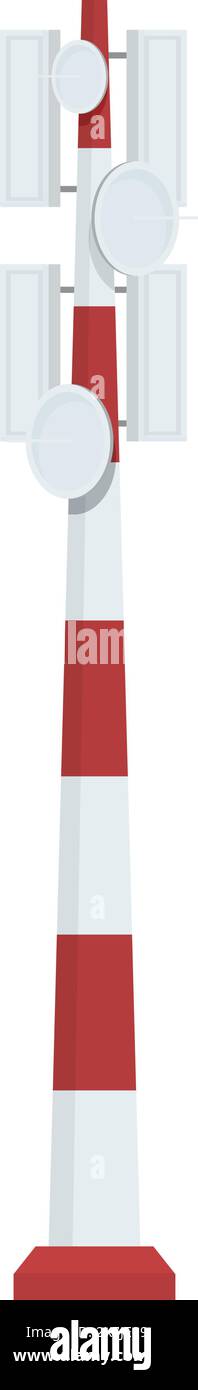 Vector illustration of a red and white cartoonstyle railroad crossing ...