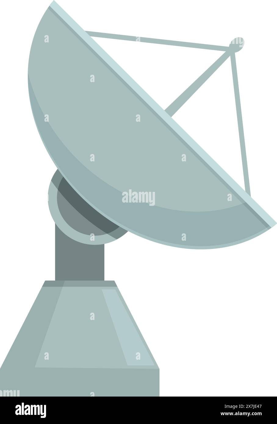 Illustrated cartoon satellite dish with modern technology for wireless ...