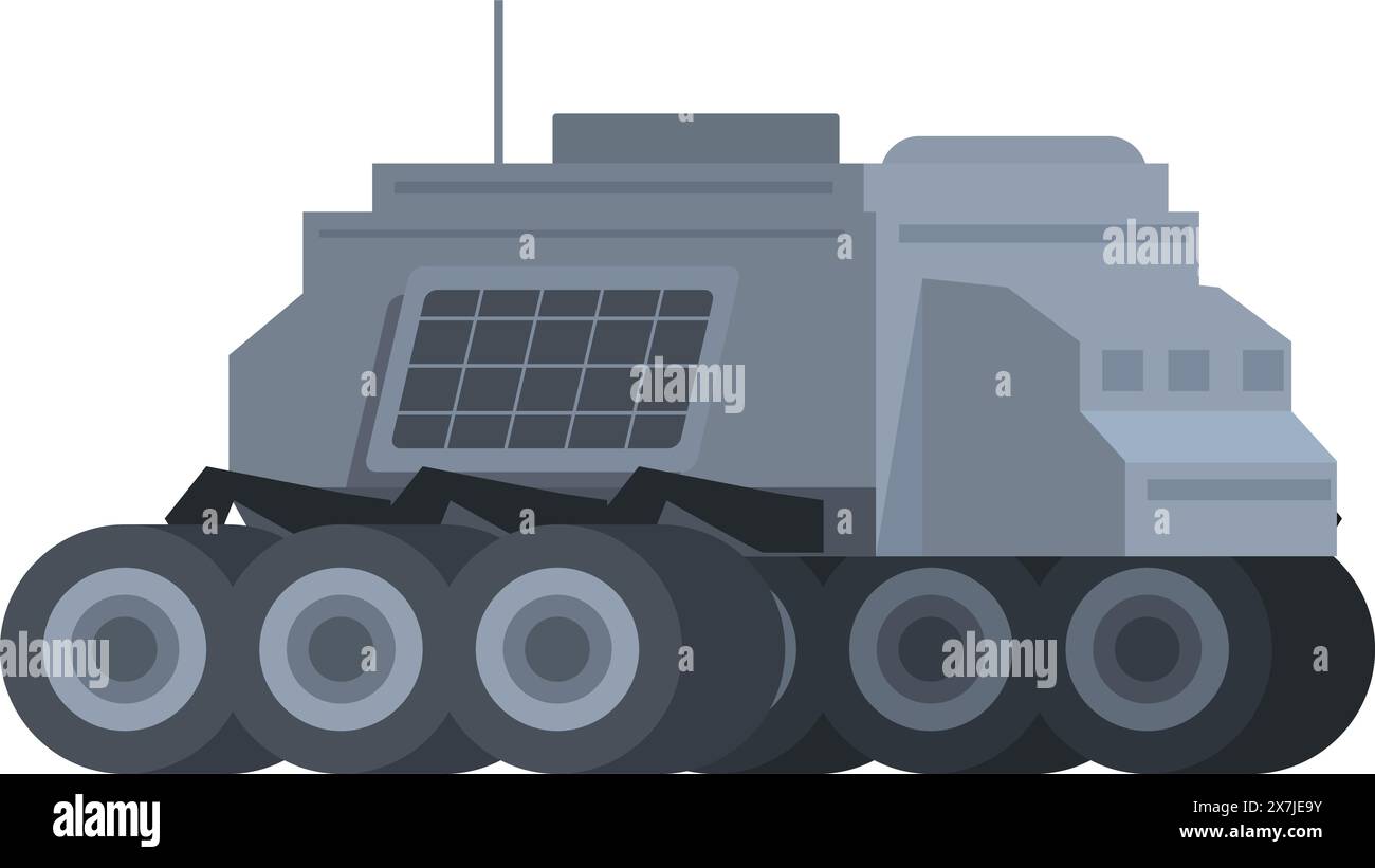 Flat design cartoon military tank illustration icon with vector graphic ...