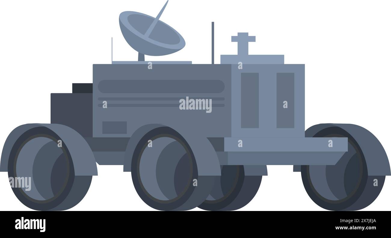 Flat design vector illustration of a lunar rover, ideal for spacethemed ...