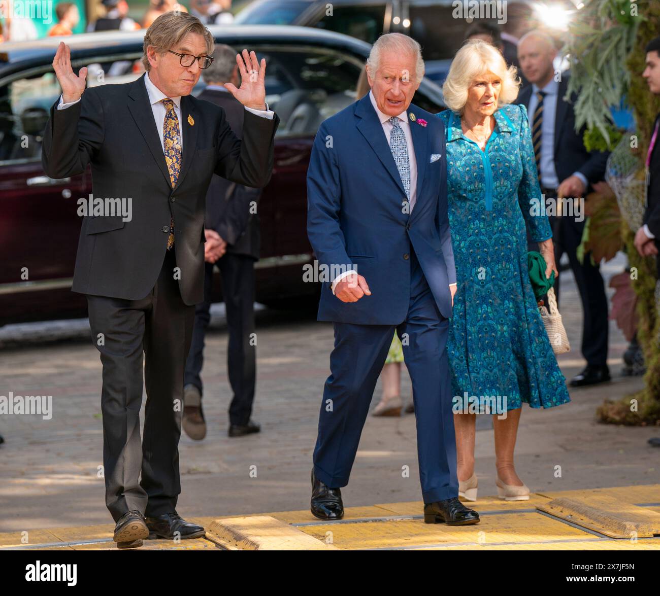 King Charles III and Queen Camilla during a visit to the RHS Chelsea ...