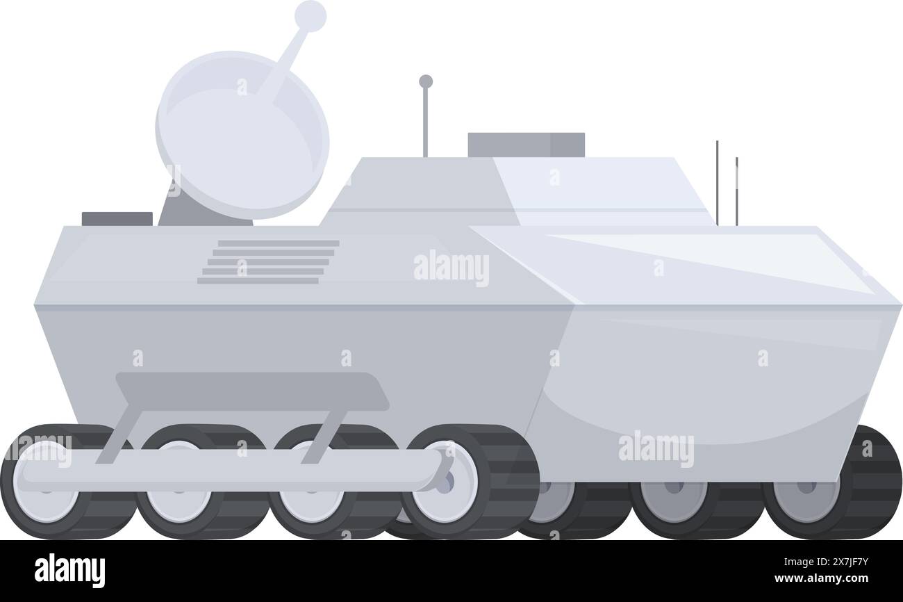 Vector illustration of a modern cartoon military tank with detailed ...