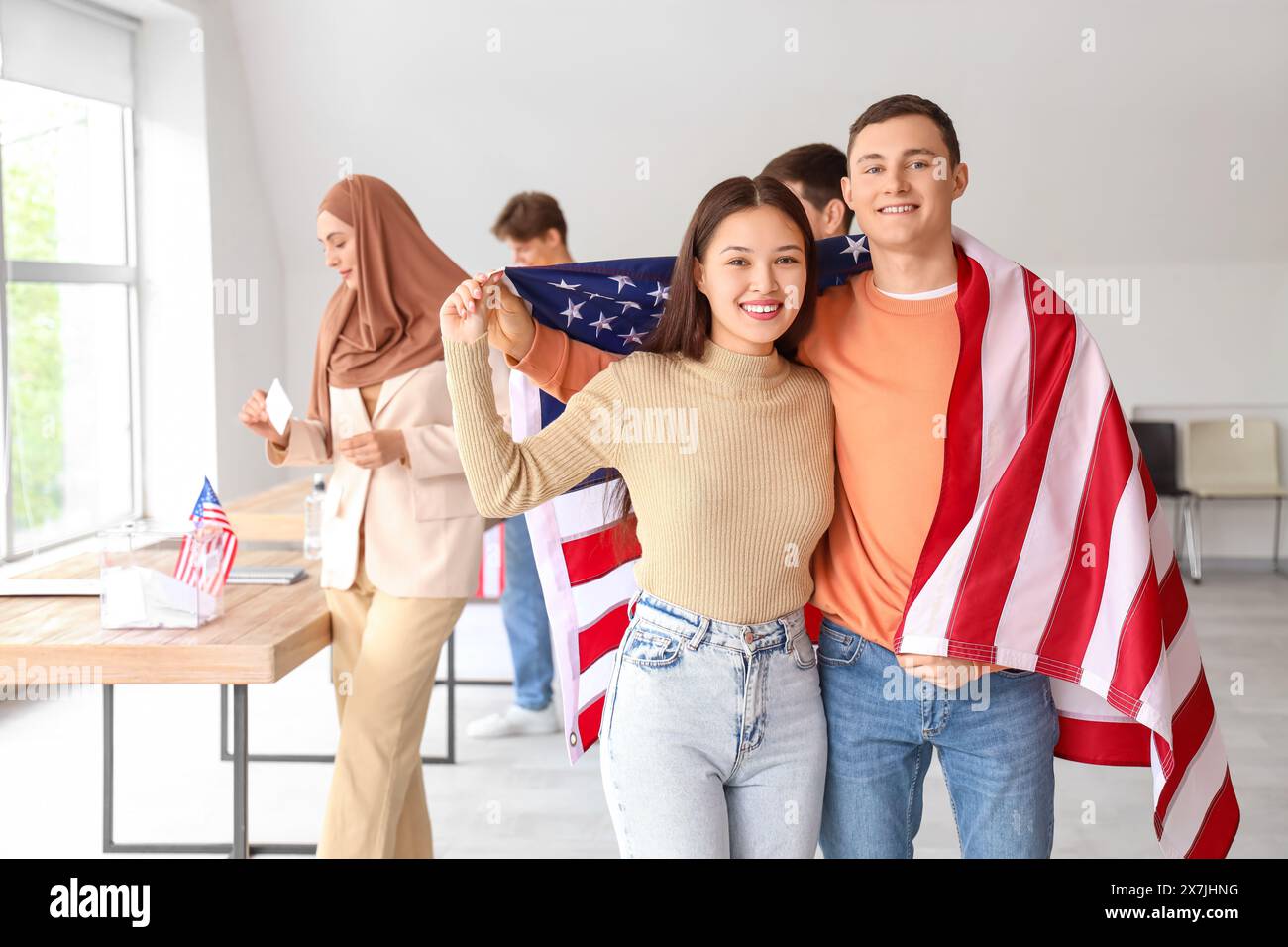 Polling station usa group hi-res stock photography and images - Alamy