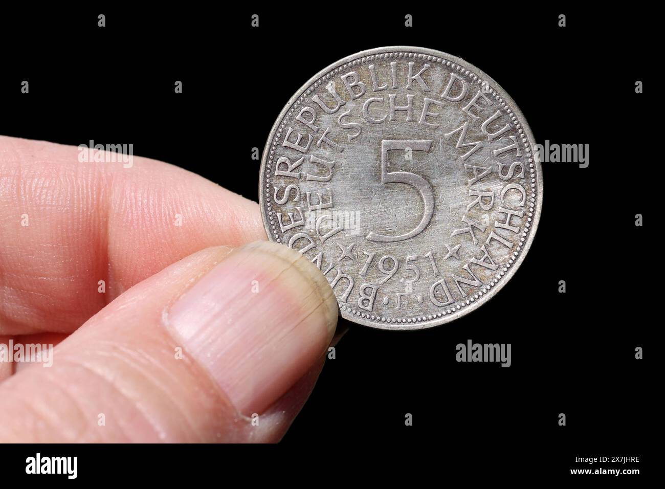 Münzen zur Zeit der Deutschen Mark Fünf Deutsche Mark als Münzgeld aus ...