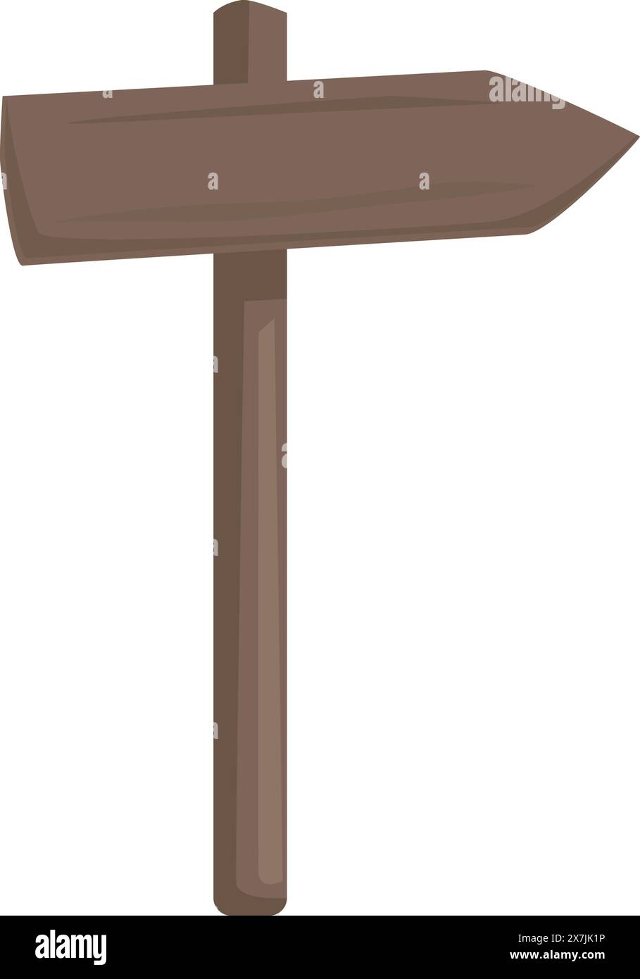 Detailed wooden arrow signpost illustration with blank, rustic, brown ...