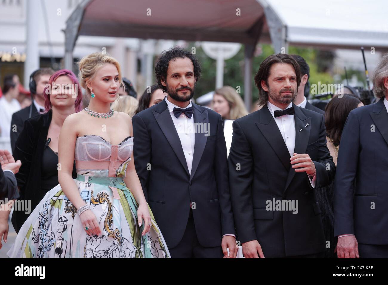 Cannes, France. 20th May, 2024. Maria Bakalova, Ali Abbasi, Sebastian ...