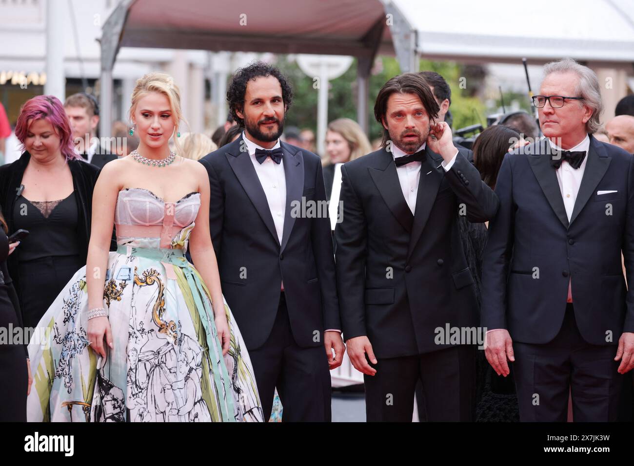 Cannes, France. 20th May, 2024. Maria Bakalova, Ali Abbasi, Sebastian ...