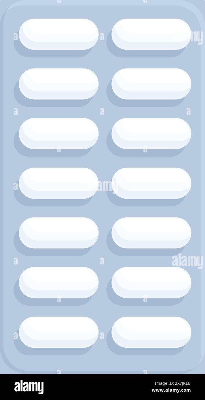 Vector graphic of an empty pill blister pack on a white background ...