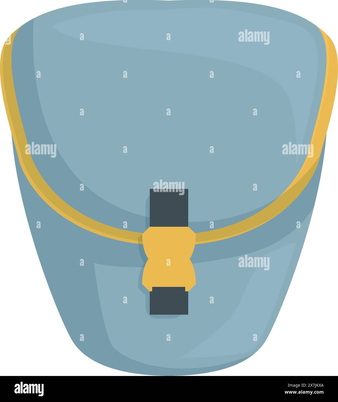 Vector illustration of a blue and yellow climbing harness, isolated on ...
