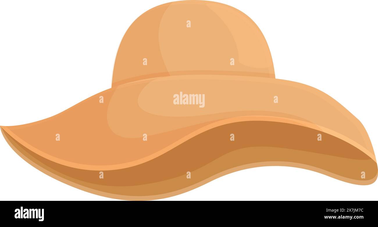 Vector illustration of a stylish widebrimmed sun hat perfect for ...