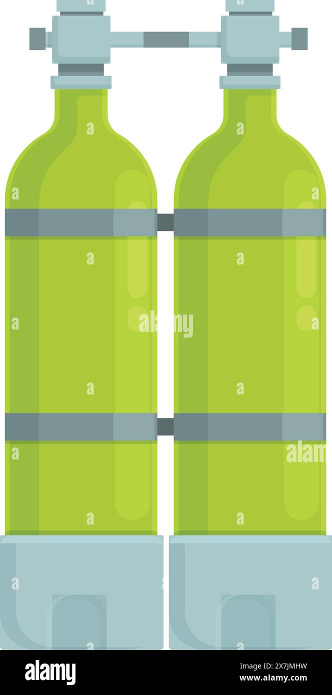 Illustration of twin oxygen tanks for medical equipment in a hospital ...