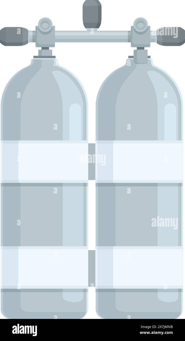 Vector illustration of twin scuba tanks isolated on white background ...