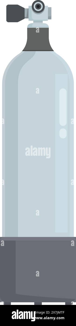 Flat design of a medical oxygen cylinder, depicted on a white ...