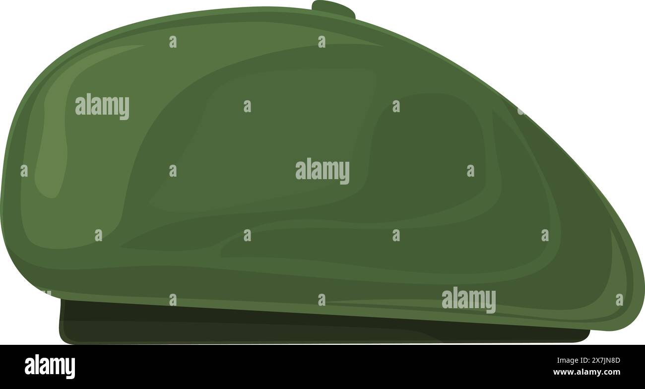 Detailed vector illustration of a green military beret. An iconic ...