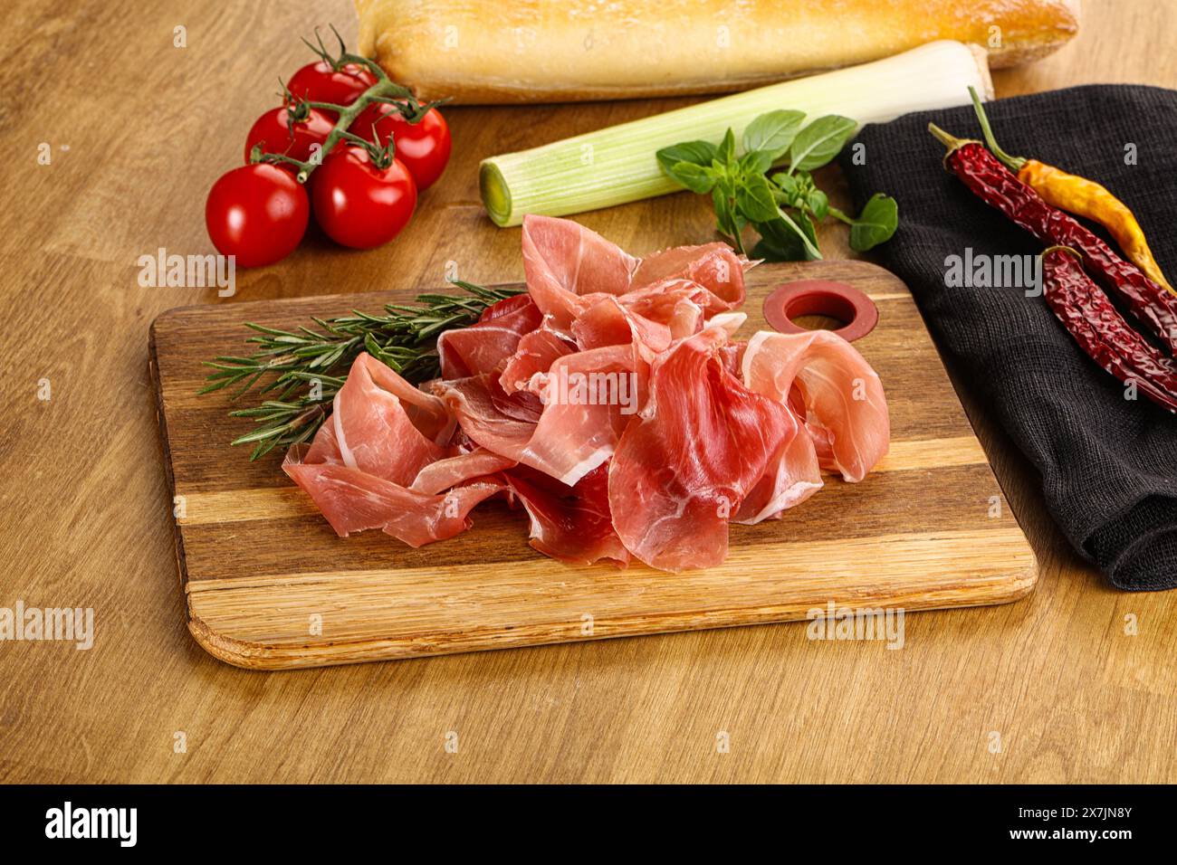 Spanish cuisine pork meat Jamon crudo Stock Photo - Alamy