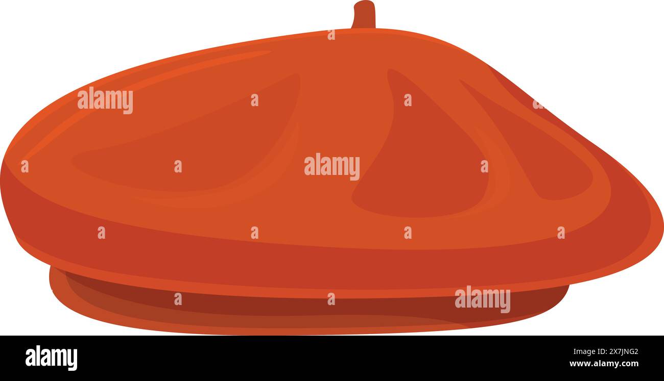 French military beret cartoon illustration with minimalist, flat design ...