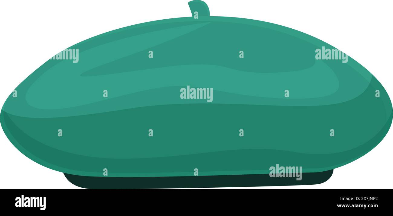 Vector illustration of a sleek green ceramic dish cover on a white ...