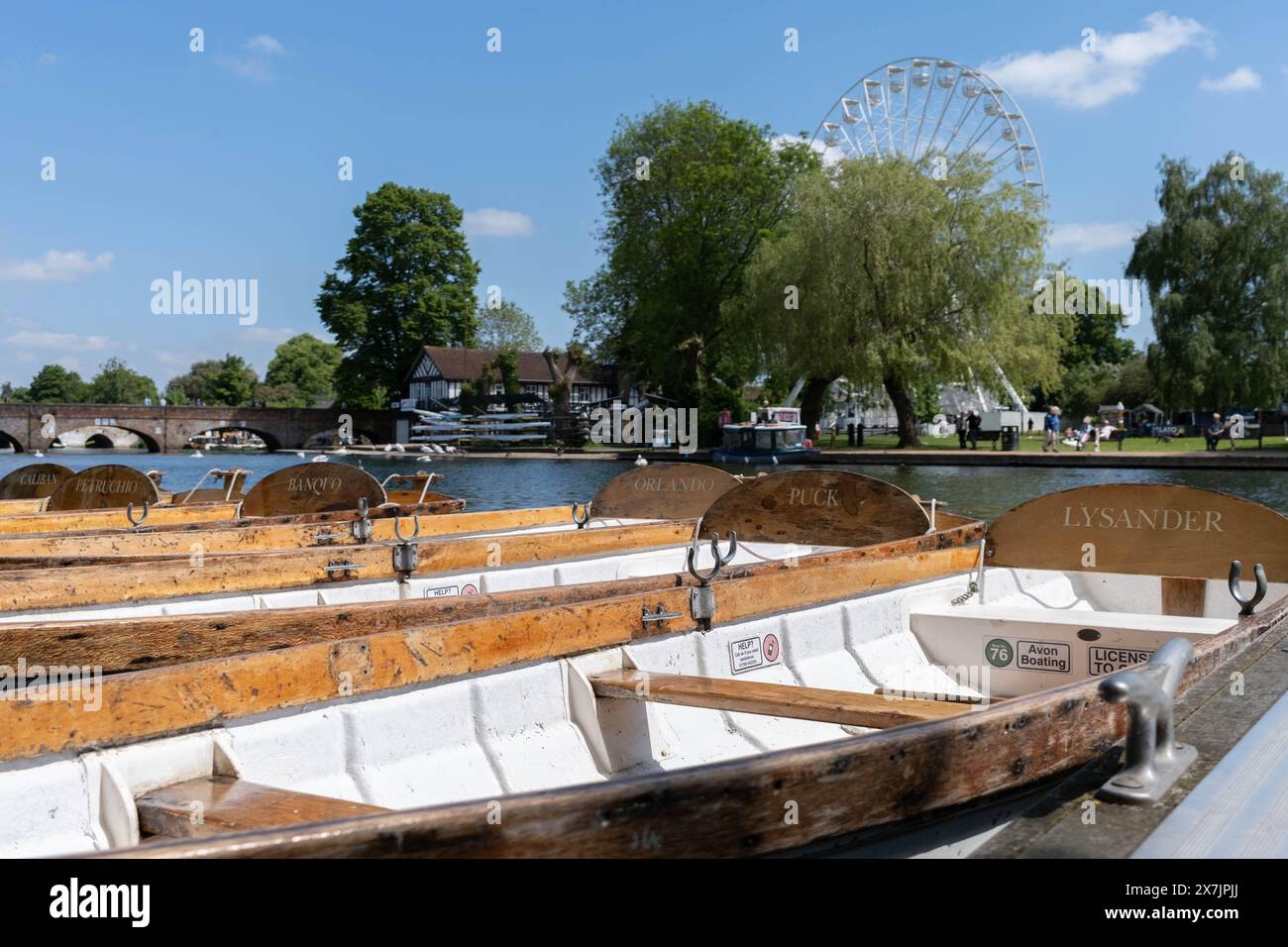 Boats on the River Avon at Stratford upon Avon, Warwickshire, UK Stock ...