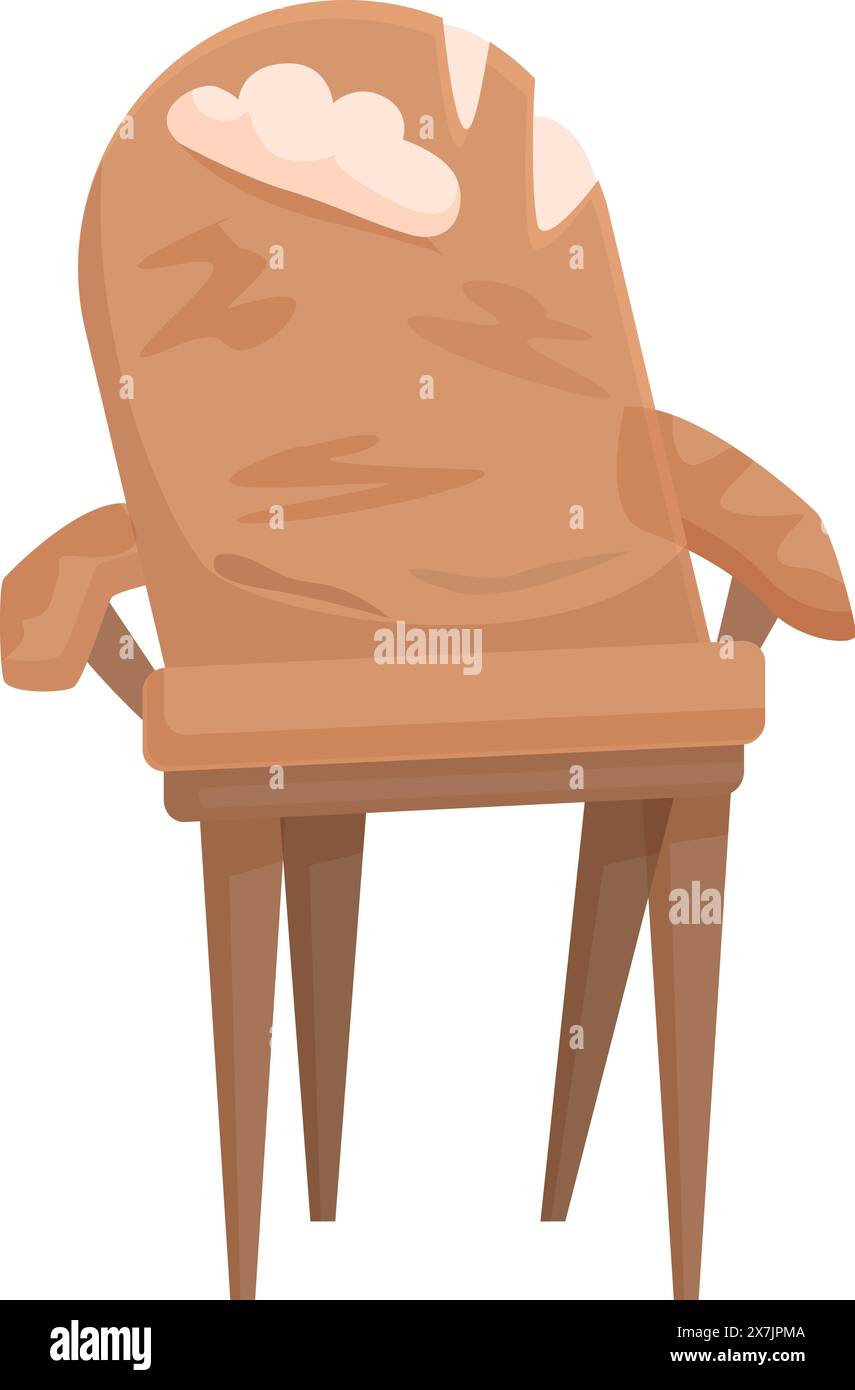 Whimsical drawing of a cozy wooden chair with a soft, fluffy cushion ...