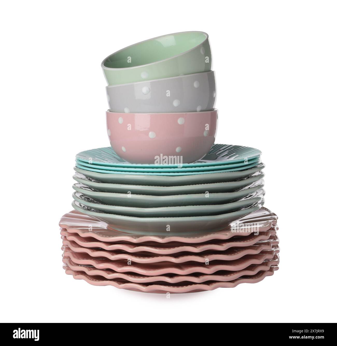 Dinnerware plates bowls on Cut Out Stock Images & Pictures - Alamy