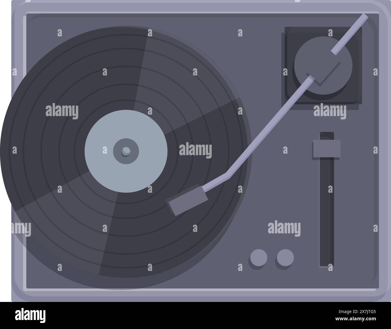 Flat design illustration of a turntable, ideal for music and ...