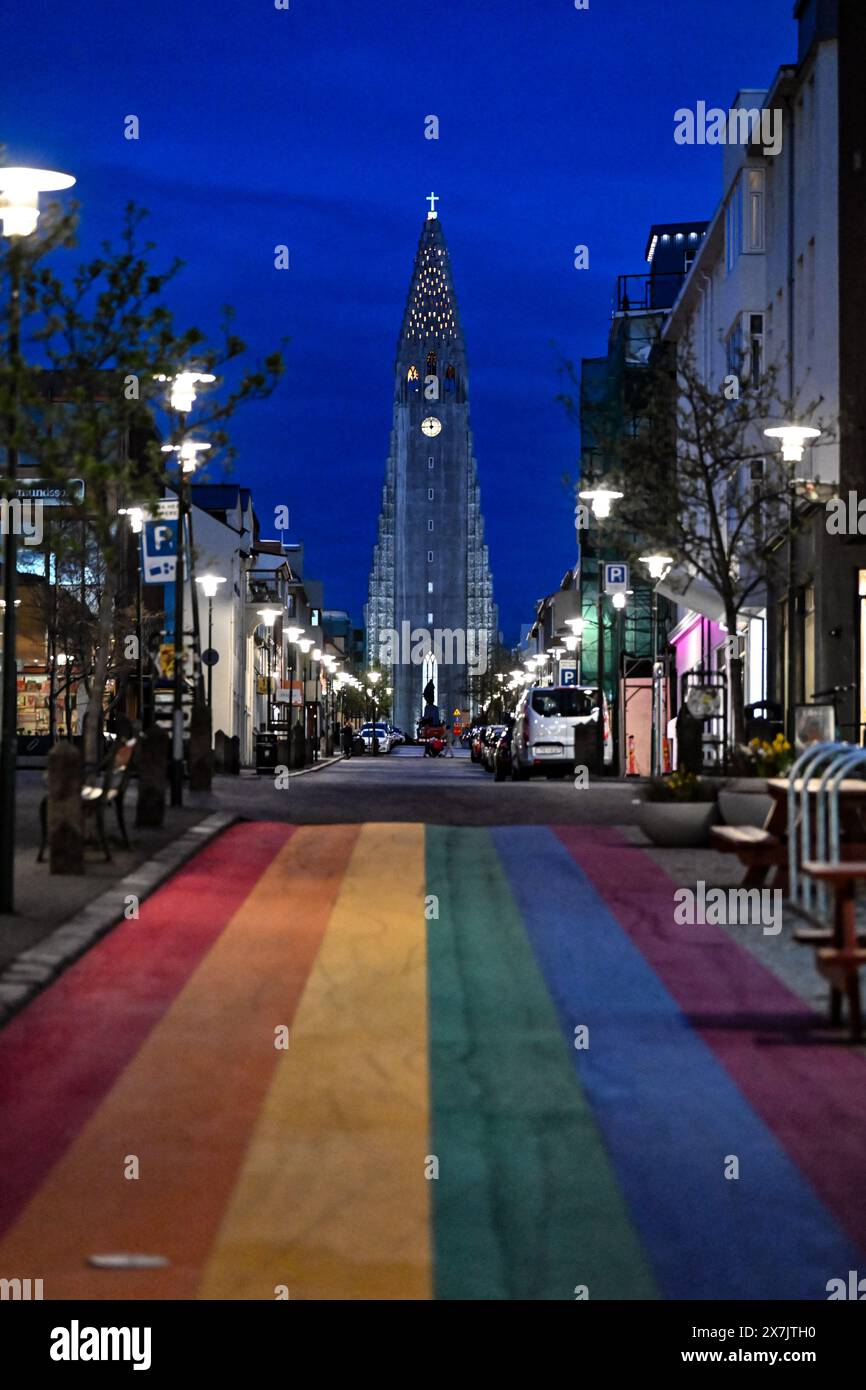Rainbow street reykjavik hi-res stock photography and images - Alamy