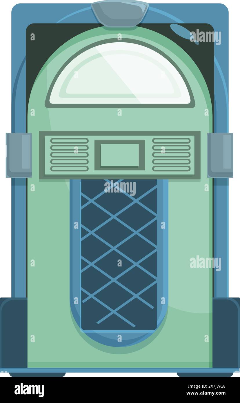 Detailed and vibrant vintage jukebox cartoon illustration with retro ...