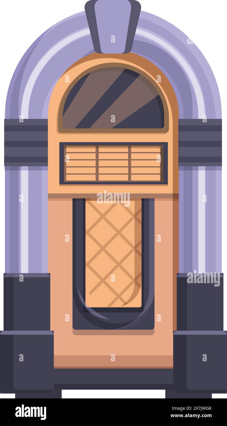Colorful vintage jukebox vector illustration with retro 1950s music and ...