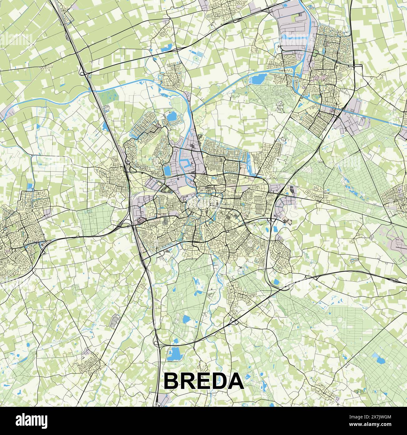 Breda, Netherlands Poster map art Stock Vector Image & Art - Alamy