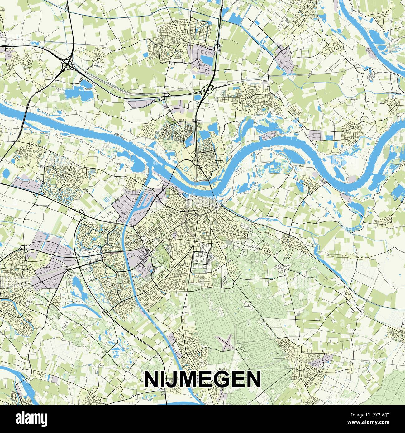 Nijmegen, Netherlands Poster map art Stock Vector Image & Art - Alamy