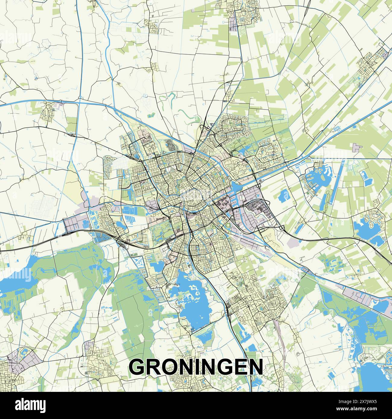 Groningen vector map hi-res stock photography and images - Alamy