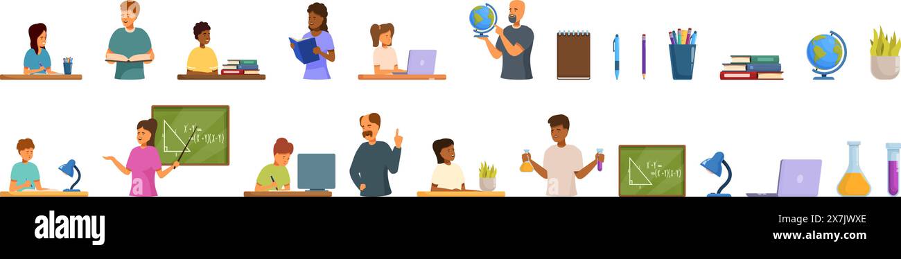 Teaching home parents vector. A group of people are shown in a ...