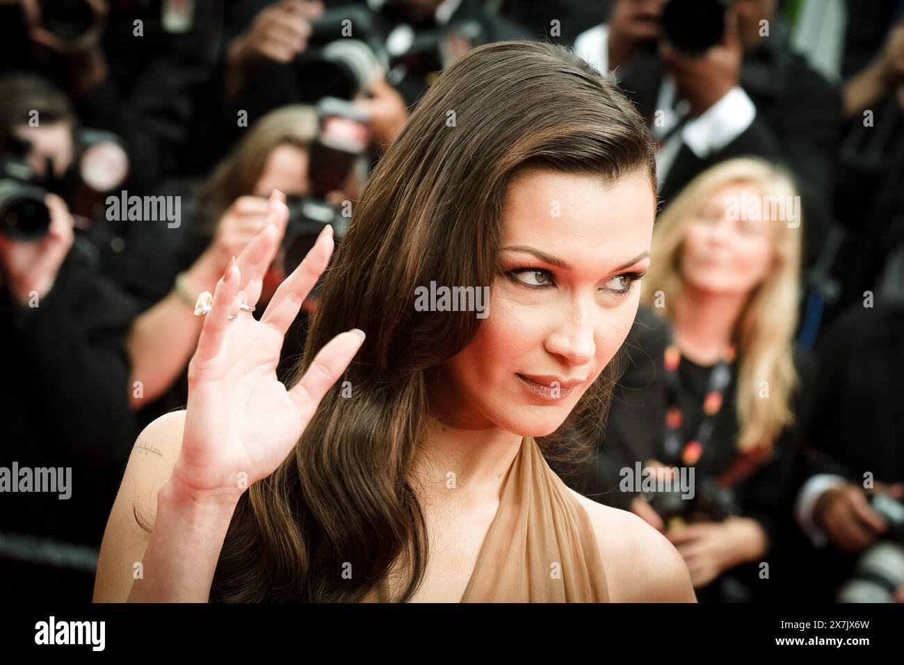 Cannes, France. 20th May, 2024. Bella Hadid photographed on the Red ...