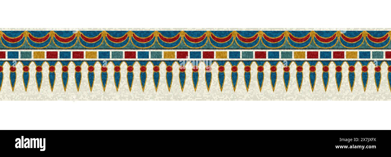 Horizontal border mosaic tiles, vector pattern Stock Vector Image & Art ...