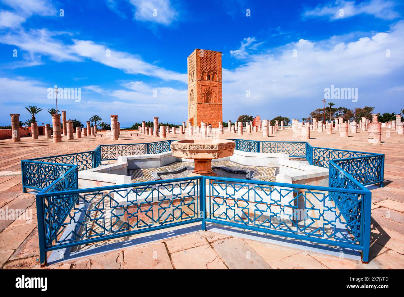 Rabat, Morocco: Beautiful square with Hassan tower at Mausoleum of ...